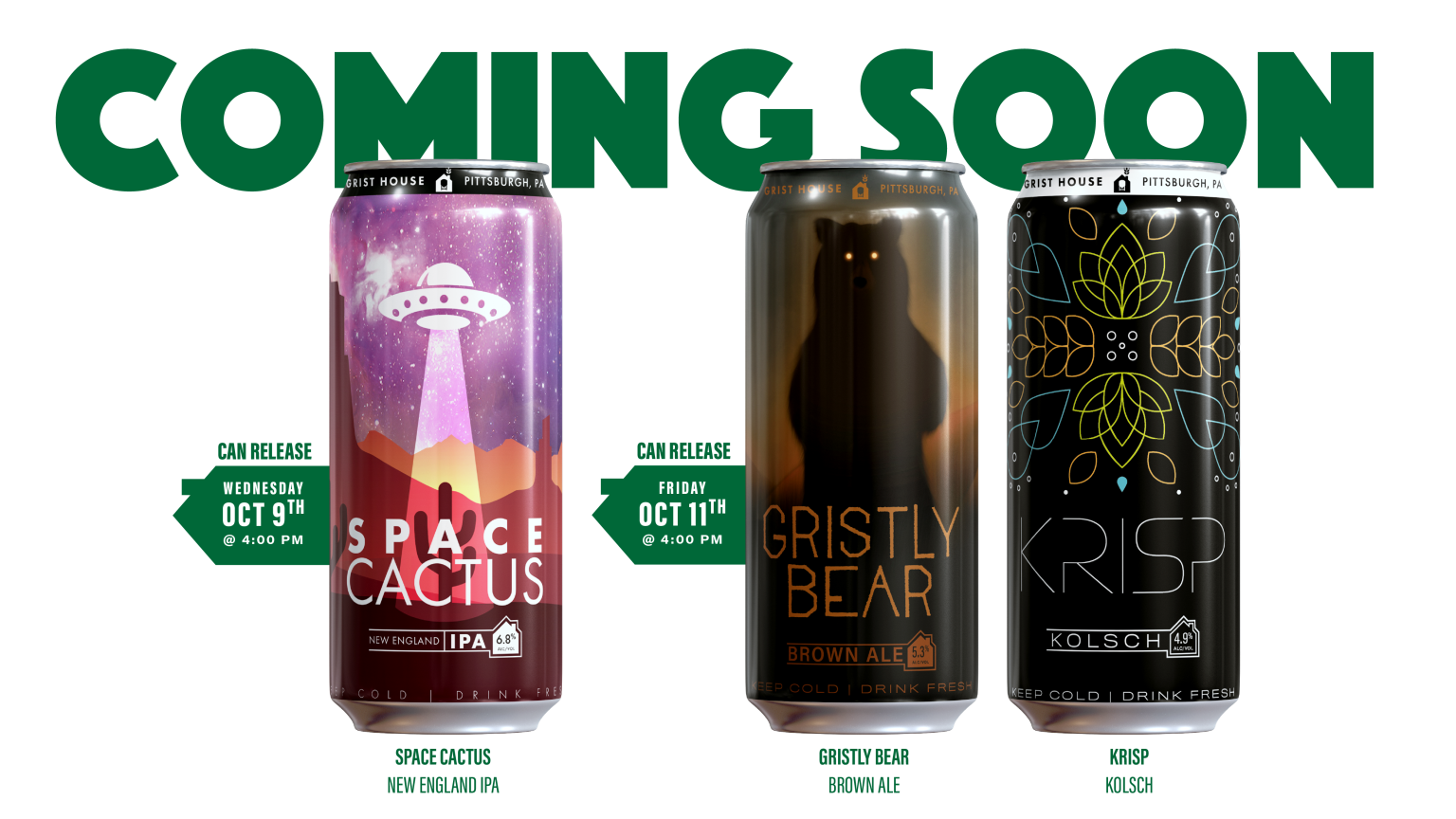 beer coming soon - Grist House Craft Brewery